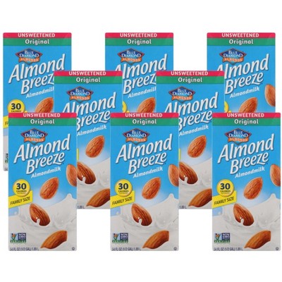 Almond Breeze Unsweetened Original Almond Milk - Case Of 8/64 Oz : Target