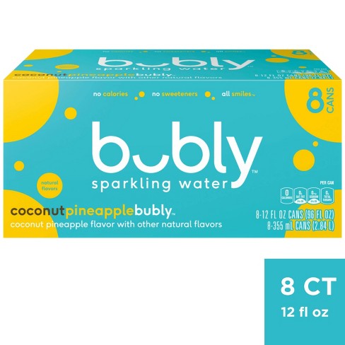 Bubly Coconut Pineapple Sparkling Water - 8pk/12 Fl Oz Cans : Target