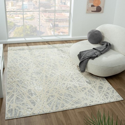 Luxe Weavers Geometric Abstract Lines Gray 8x10 Area Rug : Target