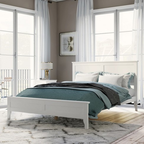 Full Size Platform Bed Frame, Solid Wood House Bed Frame With Headboard ...