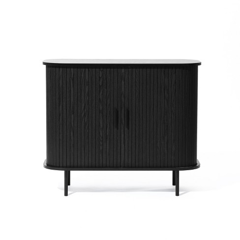 Luxenhome Mid-century Modern 2-door Accent Cabinet With Slatted Sliding ...