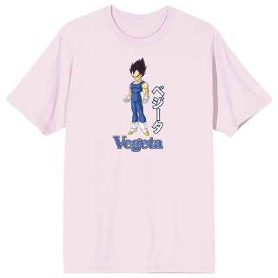 Dragon Ball Z Vegeta Crew Neck Short Sleeve Light Pink Men's T-shirt ...