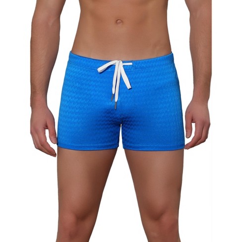 Lars Amadeus Men s Solid Color Drawstring Waist Summer Beach Pool Swim Trunks Blue 28