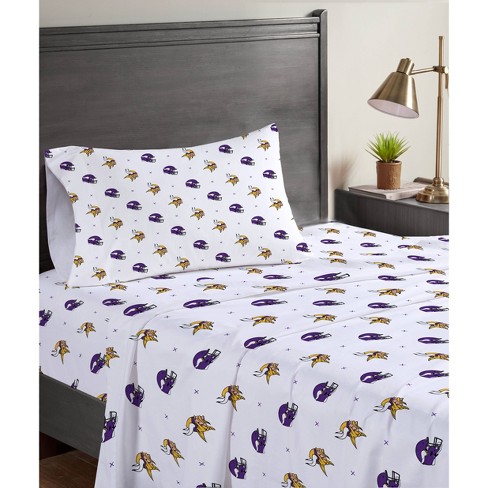 Nfl Minnesota Vikings Small X Twin Sheet Set - 3pc : Target