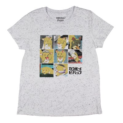 Cowboy Bebop Women's Ein Character Scene Grid Speckled Heather T-shirt ...