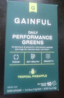 Gainful Performance Greens Stick Packs - Tropical Pineapple - 10ct : Target