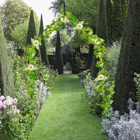 Costway 8'4'' High X 4'7'' Wide Steel Garden Arch Rose Arbor Climbing ...