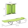 Folding Sun Lounger Chair, Green Outdoor Beach Lounge Chair with 5 ...