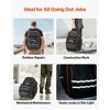 72-Pocket Rolling Tool Backpack with Wheels, Heavy-Duty Oxford Fabric ...