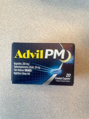 Advil Pm Pain Reliever/nighttime Sleep Aid Caplets - Ibuprofen (nsaid ...