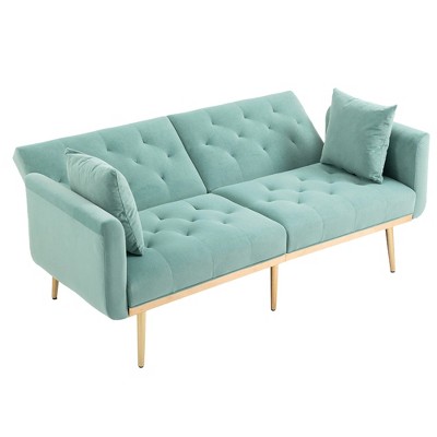 VYNXARIA Velvet Sofa Accent Sofa Loveseat Sofa with Metal feet Mint Green
