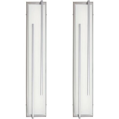 Possini Euro Design Jada Modern Wall Lights Set Of 2 Chrome Silver ...