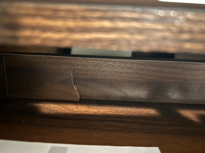 Loring Wood Writing Desk With Drawers And Charging Station Oak ...