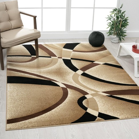 Luxe Weavers Modern Abstract Geometric Beige 5x7 Area Rug : Target