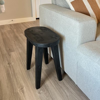 Woodland Short Carved Wood Table Black - Threshold™ : Target