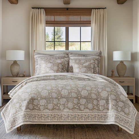Adare Taupe Full/queen Quilt Set - Levtex Home : Target