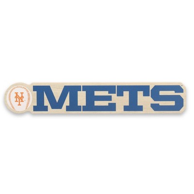 Mlb New York Mets Chunky Wood Wall Sign : Target