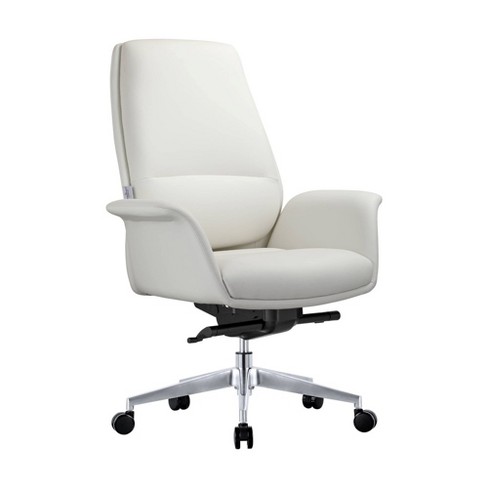 Leisuremod Summit Office Chair In Faux Leather And Aluminum Frame With ...