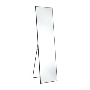 HomeRoots 55" Black Aluminum Wall Mount Leaning Or Freestanding Framed ...