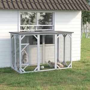 Large Wooden Outdoor Cat Enclosure Catio Cage : Target