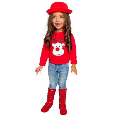 Girls Lead The Way Reindeer Sweater - Mia Belle Girls, 7y : Target