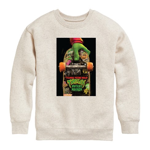 Boys' Teenage Mutant Ninja Turtles Mutant Mayhem Graphic Long Sleeve Fleece Sweatshirt - Natural ...