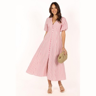Petal And Pup Womens Prairie Midi Dress - Pink Stripe M : Target