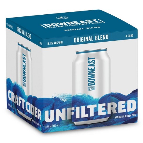 Downeast Original Blend Unfiltered Hard Cider - 4pk/12 Fl Oz Cans : Target
