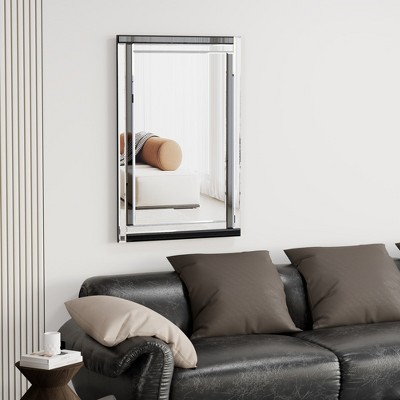 Decorative Wall Mirrors, Modern Silver Rectangular Mdf+glass Wall ...