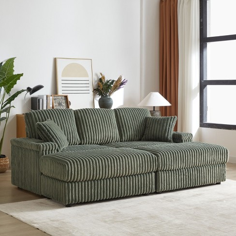 Nicbex Couches For Living Room 84" Corduroy Sofa Bed 3-seater Modular ...
