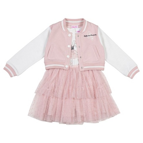 Little Lass Girls 2 Piece Dress & Jacket Set, Blush, Size 6 : Target