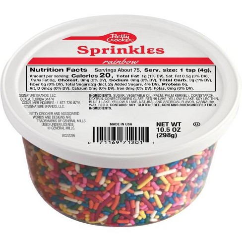 Betty Crocker Rainbow Sprinkle Tub - 10.5oz : Target