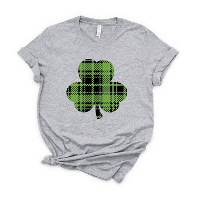 Simply Sage Market Women's Buffalo Plaid Clover Short Sleeve Graphic ...