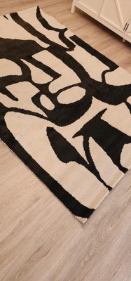 5'x7' Abstract Inkblot Rug Black/white - Threshold™ : Target