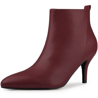 Perphy Women's Back Plaid Side Zip Pointed Toe Stiletto Heel Ankle ...