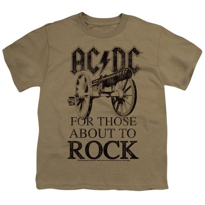 Ac/dc For Those About To Rock Kids T Shirt For Youth, Safari Green ...