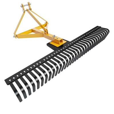 60" Tractor Rake, Landscape Rock Rake, 3-point Dethatcher; Fits ...
