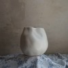Luxenhome Ivory White Ceramic Modern Round Vase Off-white : Target