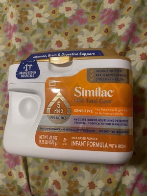 Similac 360 Total Care Sensitive Non-gmo Powder Infant Formula - 20.1oz ...