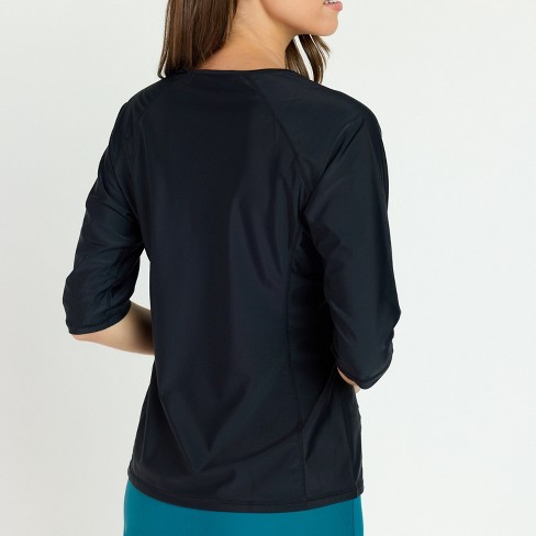 Calypsa Women's Loose Fit 3/4 Sleeve Rash Guard Upf 50+ Margaux Swim ...