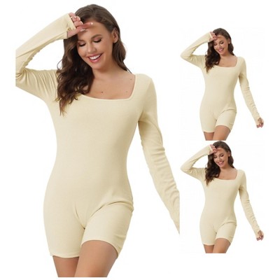 Inspire Chic Women's Square Neck Tummy Control Slimming Long Sleeve ...