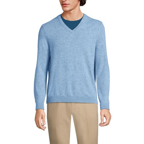 Lands' End Men's Fine Gauge Cashmere V-neck Sweater - Large - Cloudy ...