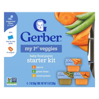 Gerber Baby Food Stage 2 Meats Variety Pack Puree Jars - 30oz/12pk : Target