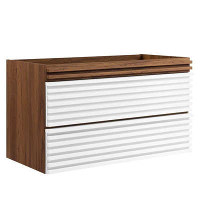 16"w Wall Mounted Soft Close Doors Bathroom Vanity With Sink, Oak, 4w ...