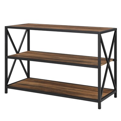 25.62" X Frame Metal And Wood Media Bookshelf - Saracina Home : Target