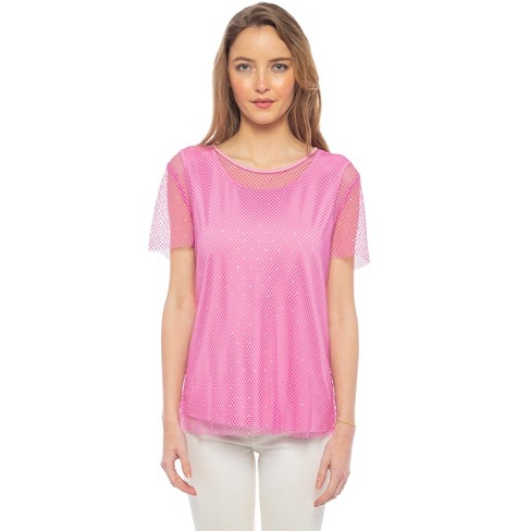 Parker And Rowe | Short Sleeve Beaded Netting Top : Target