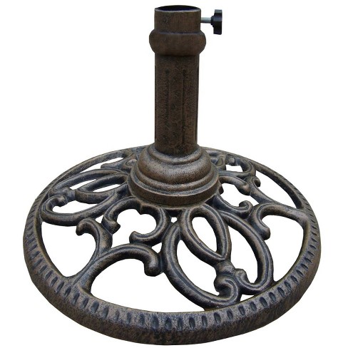 23lb Round Umbrella Stand Bronze - Oakland Living: For Market & Half ...