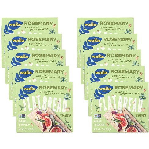 Wasa Rosemary & Sea Salt Flatbread Thins - Case Of 10/6.7 Oz : Target
