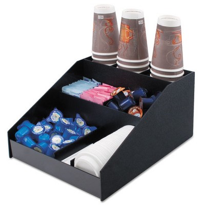 Winco Condiment Caddy, 6 Compartment, Plastic, Black, 4.13" - Pack Of 6 ...