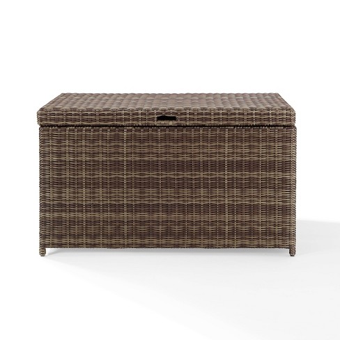 Bradenton Outdoor Wicker Storage Bin - Weathered Brown - Crosley: Uv ...